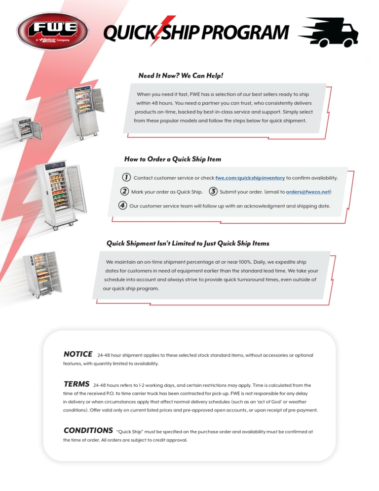 Literature & Reference Documents for FWE Commercial Foodservice Products - FWE - FWE